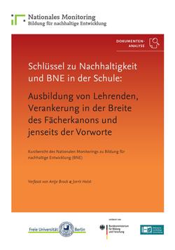 Monitoring zu Nachhaltigkeit und BNE in der schulischen Bildung: Neuer ...